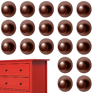 Jetec 20 Pieces Adhesive Cabinet Knobs Mini Instant Handle Stick Auxiliary Cabinet Organizer Pull Self-Stick Handle Helper for Windows, Wardrobes, Cabinets, Drawers(Coffee Color)