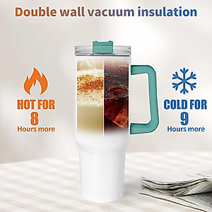 Icesip 40 oz Sublimation Tumblers 20 Pack with 5 Color Handle Lid and Straw Stainless Steel Double Wall Vacuum Insulated Travel Mug Cup Bulk Sublimation Blank for DIY Gift