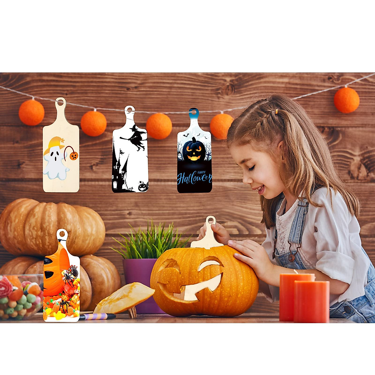 16PCS Mini Cutting Board Unfinished Wood Crafts with Handle Wooden Paddle Mini Charcuterie Boards Mini Cheese Board Wooden Cooking Butcher Block for DIY Kitchen Cooking Vegetables Decor and Crafting