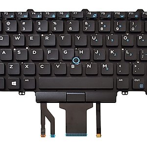 SUNMALL Backlit Keyboard Replacement Compatible with Dell Education（Latitude ） E5450 E5470 E5480 E7450 P40G E7470 E7480,Latitude 14 5480 5488 5490 5491 7480 7490 with Pointer US Layout