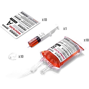 Lightopia Blood Bags for Drinks, LightOpia Set of 10 IV Bags - 11.5 FL OZ, Party Decoration Cups , Halloween/Vampire/Nurse Graduation/Zombie Party Favors