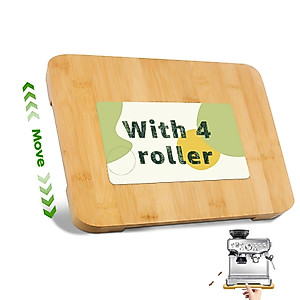 Bamboo Appliance Sliders for Kitchen Small Appliances - Counter Slider for Stand Mixer, Air Fryer, Coffee Maker, Espresso Machine, Toaster, Under Cabinet Sliding Tray for Countertop (14.2"W x 11.8"D)