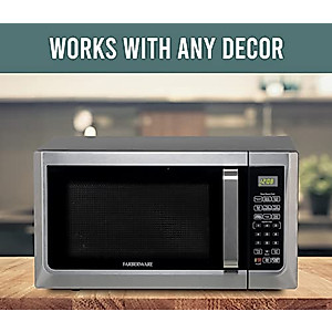 Farberware Countertop Microwave 1100 Watts, 1.3 cu ft - Microwave Oven With LED Lighting and Child Lock - Perfect for Apartments and Dorms - Easy Clean Stainless Steel