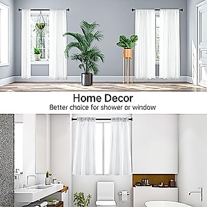 BRIOFOX Shower Curtain Rod Adjustable 75-89 Inch, Spring Tension Shower Rod No Drilling Non Slip, Matte Black