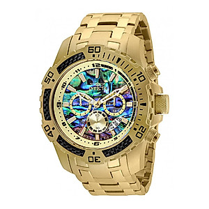 Invicta Men's Pro Diver Scuba Quartz Watch, Gold, 25094