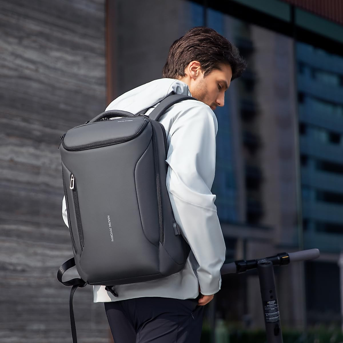 Muzee Business Backpack for Men,Waterproof and Travel Laptop Backpack with USB Charging, Fits 17 Inch Laptop and Tech Gear