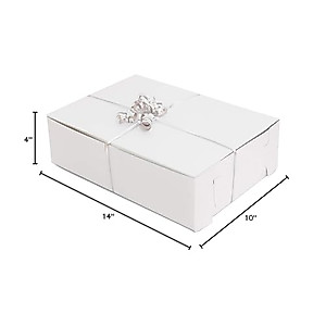Made in USA Recycled White Kraft Cake Box & Rectangular Cake Boards (Pack of 5 – Front Loading)