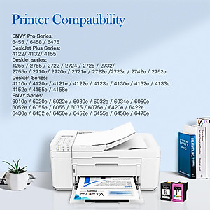 Valuetoner Supply Ink Cartridges Replacement for HP 67XL 67 XL for Envy 6055 6055e 6052 6058 6075 Envy Pro 6400 6455 6455e 6452 6458 DeskJet 1255 2732 2752 2755 2755e 4140 4155 4155e Printer 2-Pack
