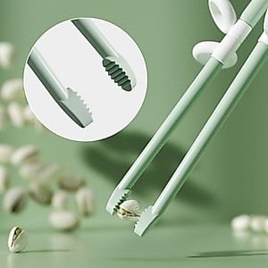 Training Chopsticks - Cute Beginner Chopsticks - Children's Cutlery and Learning Utensils With attachable Trainer - Encourage Fine Motor Skills and Healthy Eating Habits - Green Dinosaur