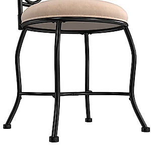 Hillsdale Furniture Sparta Vanity Stool, black with gold highlighted accents