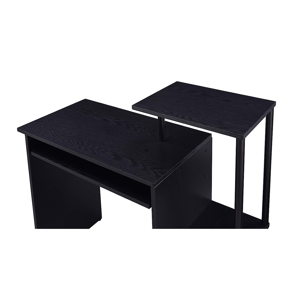 Acme Lyphre Wooden Rectangle Top Computer Desk with Keyboard Tray in Black