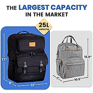 PILLANI Baby Diaper Bag Backpack - Large Travel Diaper Bags with Changing Pad - Newborn Essentials, Baby Registry Search, Shower Gifts