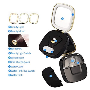 Illuminated Makeup Mirror 3 Mode Led Makeup Mirror Nano Moisturizing Facial Humidification Spray