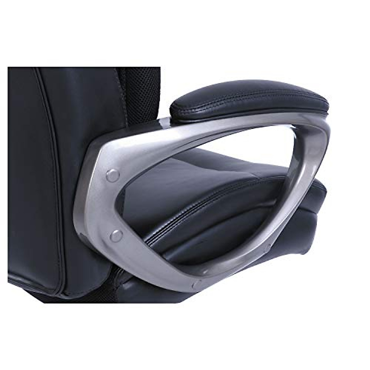 SertaPedic Cosset Big and Tall Executive Chair, Supports Up to 400 Lb, 19" to 22" Seat Height, Black Seat/Back, Slate Base