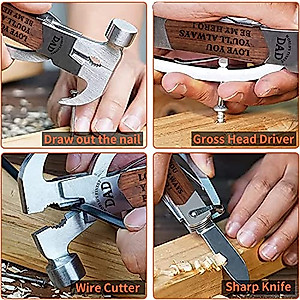 Christmas Gifts for Dad from Daughter Son Kids 12 in 1 Multitool Hammer Cool Gadgets Stocking Stuffer Gifts for Men Him Birthday Anniversary Thanksgiving Gifts Ideas for Father (with Gifts Box)