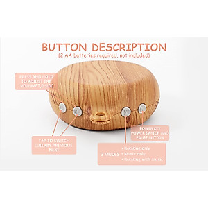 Crib Mobile Arm with Music Box - Imitation Wood - 23 Inch Mobile Arm for Crib - Crib Mobile Motor Battery Operated - Volume Control - 35 Lullabies - Crib Toys Attachments - Holder for DIY Clamp Mobile