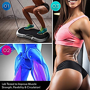 Hurtle Fitness Vibration Platform Workout Machine | Exercise Equipment For Home | Lymphatic Drainage |Weight Loss Fat Burner & Toning for Women & Men Includes Remote Control & 2 Balance Straps