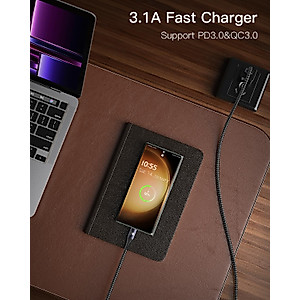 CONMDEX USB A to USB C Cable (10ft, 2-Pack) 10Gbps USB 3.1 Gen 2 Type C Data Transfer Cable, Long Android Auto USB Cable for iPhone 16/15 Plus 16/15 Pro Max Samsung Galaxy S23 PS5 Controller