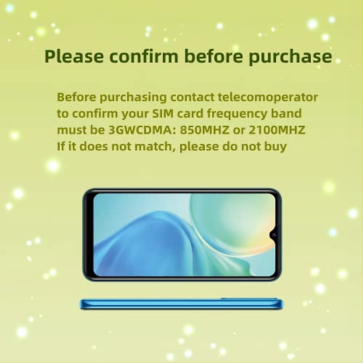 zsddzzy 6.52 inch Screen，Speak8c，Android Smartphone ，Dual SIM Card，1GB RAM 8GB ROM，Only Supports Dual SIM Card Frequency Band of 3GWCDMA ：850/2100MHZ，Unlocked Cell Phone（Blue）