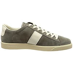ECCO Women's Street Lite Retro Sneaker, Steel/White Suede, 8-8.5