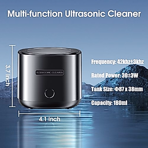 Ultrasonic Cleaner for Dentures, Retainer, Mouth Guard, Whitening Trays, Toothbrush Heads, Ultrasonic Cleaner Machine for Jewelry Diamonds