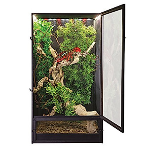 Zoo Med ReptiBreeze LED Deluxe Open Air Aluminum Screen Habitat, Medium 16 L x 16 W x 30 H