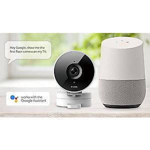 D-Link HD WiFi Indoor Security Camera, Cloud Recording, Motion Detection & Night Vision, Amazon Alexa (Echo Show/Echo Spot/Fire TV), Google Assistant (Chromecast) (DCS-8010LH-US) White/Black