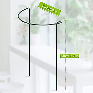 IPSXP Plant Support Stake, 8-Pack Half Round Metal Garden Plant Supports, Green Garden Plant Support Ring, Garden Border Supports, Plant Support Ring Cage for Tomato, Roses, Hydrangea, Flowers Vine