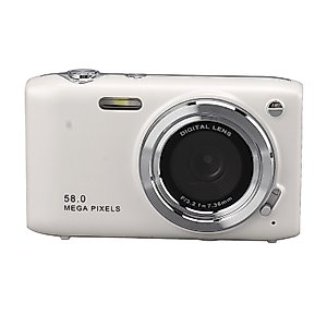 4K Digital Camera, 2.88 Inch IPS Screen, Slim and Lightweight Auto Focus Teen Small Camera, 58MP Auto Exposure for Travel (White)