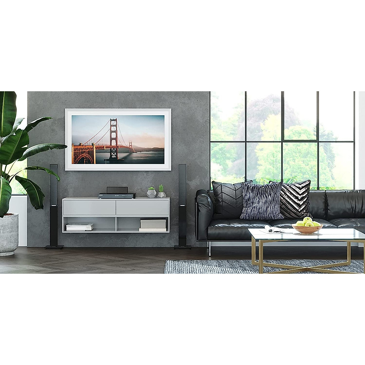 Frame My TV Deco TV Frames Alloy Prismatic - Pure White Bezel Compatible ONLY with Samsung The Frame TV (32", Fits 2021-2024 Frame TV)