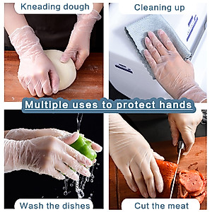 PEIPU Vinyl Disposable Gloves (Medium, 100-Pack),Powder Free, Cleaning Service Gloves, Latex Free