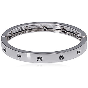 Guess Narrow Hinge with Crystal Silver Bangle Bracelet
