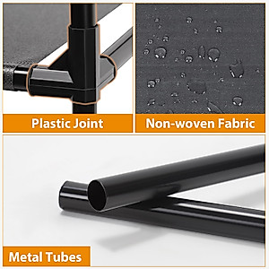 HAITRAL Small Fabric Dresser and Chest of Drawers - Bedside Table with 3 Fabric Storage Drawers & Shelves - Storage Drawer Units for Bedroom,Living room,Dorm (Black)