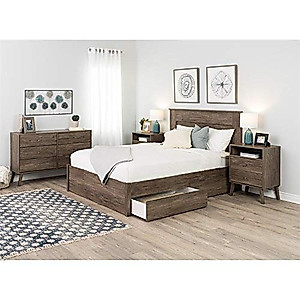 Prepac Milo Mid-Century 6 Drawer Dresser For Bedroom, 16" D x 52.25" W x 33" H, Drifted Gray