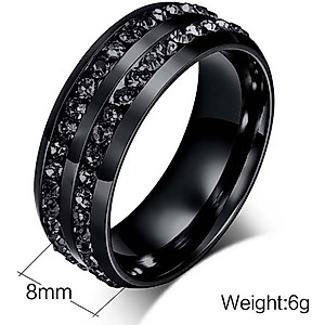 LOVERSRING Couple Ring Bridal Set His Hers Black Stainless Steel 10k Black Wedding Ring Band Set