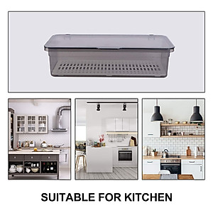 3pcs Plastic Cutlery Tray With Lid Utensil Storage Container Dinnerware Holder for Cutlery, Serving Spoons