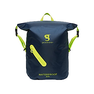 geckobrands Lightweight 30L Waterproof Backpack - Lightweight Watertight Outdoor Bag Hiking Traveling Light Water Activities