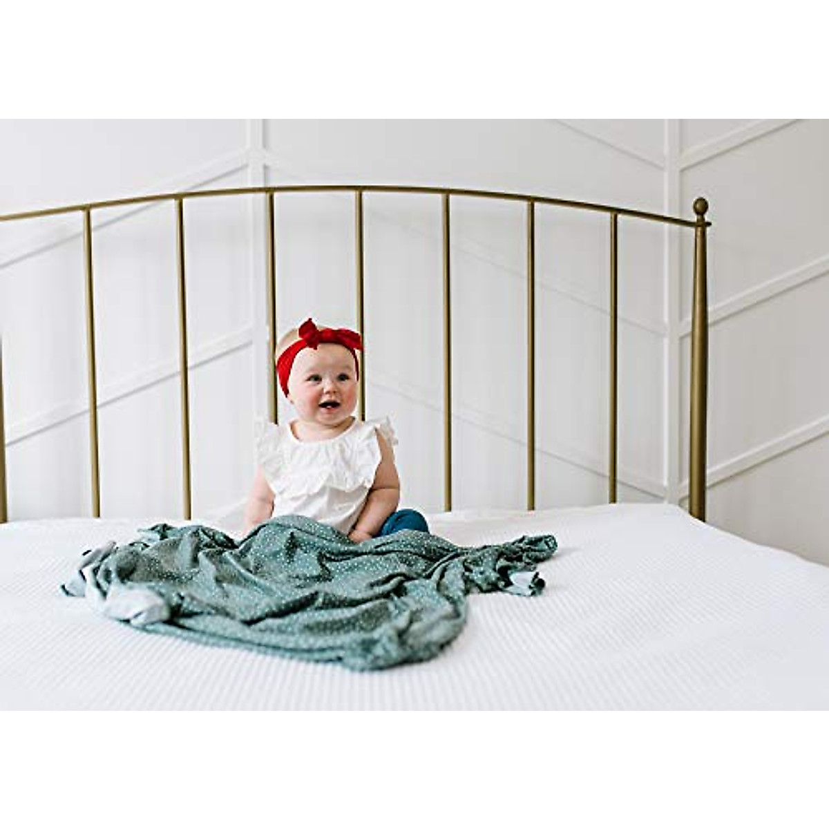 Large Premium Knit Baby Swaddle Receiving Blanket"Juniper" by Copper Pearl