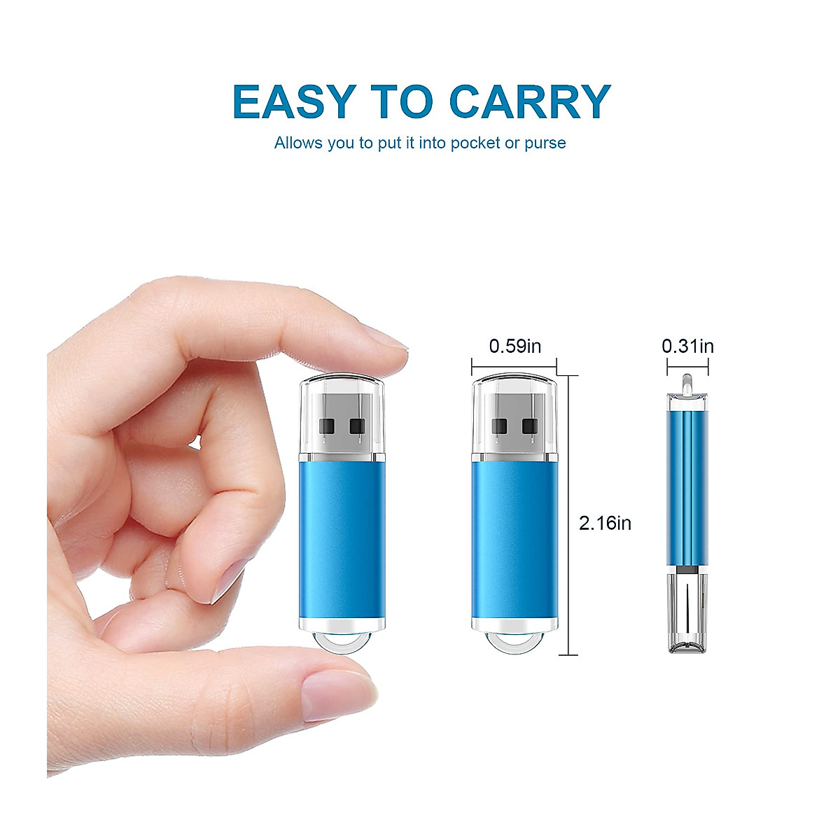 TOPESEL 128GB USB 3.0 Flash Drive, High Speed Thumb Drive USB Flash Drive USB Memory Stick for Data Storage (Blue)