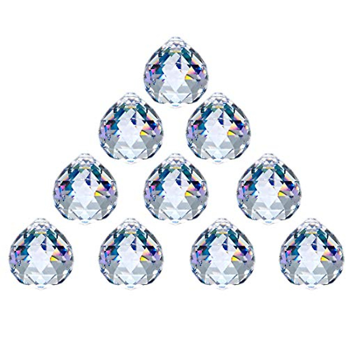 Crystal Ball Prism 40mm/1.57 Inch Decorative Ball for Chandelier Window Suncatcher 10Pack Rainbow Maker
