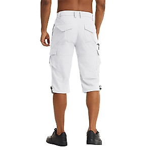 TACVASEN Casual Cargo Pants Mens Hiking Fishing Shorts Workout Atheletic Shorts Below Knee Shorts Quick Dry Shorts with Multi Pockets Capri Pants