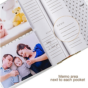 Edian Memo Photo Album 4x6 200 Photos, Family Baby Kids Cute Photo Album with Writing Space