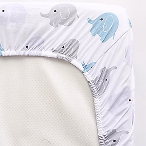 Gina Era Changing Pad Cover, 100% Jersey Knit Organic Cotton Changing Pad Covers, Super Soft and Comfortable, 2 Pack, Diaper Changing Pad Cover for Baby Girl and Boy (Blue)