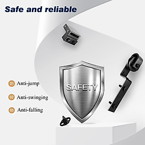 EaseLife 10 FT Bypass Double Sliding Barn Door Hardware Kit,Single Track,Heavy Duty,Slide Smoothly Quietly,Easy Install (10FT Track Kit for Double 65" Wide Door)