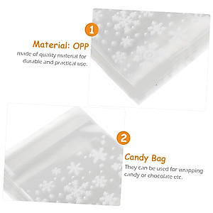 ULTECHNOVO 100pcs Baking Bags Candy Bag Cookie Bags Biscuit Bag Candy Wrapper Candy Treat Bags Cello Bags for Cookies Party Bag Self-Adhesive Cookie Pouch Sealing Biscuits Bags