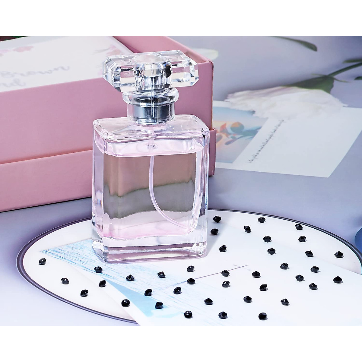 ONLYKXY Wedding Table Scattering Acrylic Diamond Gem Shape Crystal Confetti for Bridal Shower Party Decoration Vase Filler Bead Masquerade Table Decor (4MM/0.15inch Mini, Black, 4000)