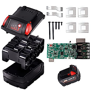 Askoteck M18 18V 10-Cell 3.0Ah 4.0Ah 5.0Ah 18650 Battery Case Replacement for Milwaukee, Battery Broken Plastic Case Replacement Repair Kit Part(No Battery Included)