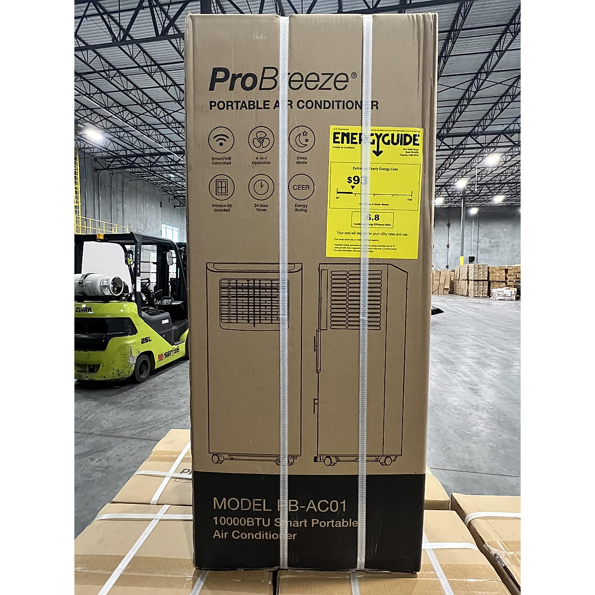 Pro Breeze Smart Air Conditioner Portable 10,000 BTU - 1130W Portable Air Conditioner with 4-in-1 Function, 300 Sq Ft Coverage, 24 Hour Timer & Window Venting Kit Included - AC Unit with Wifi & App