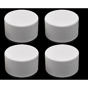 BENLIUDH PVC Pipe End Cap, White PVC Fittings Caps Furniture Grade 2 Inch (4pcs)