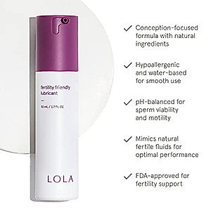 LOLA Fertility Friendly Lubricant - Water Based Lubricant for Fertility Support, Intimate Natural Lube, Fertility Lube for Women